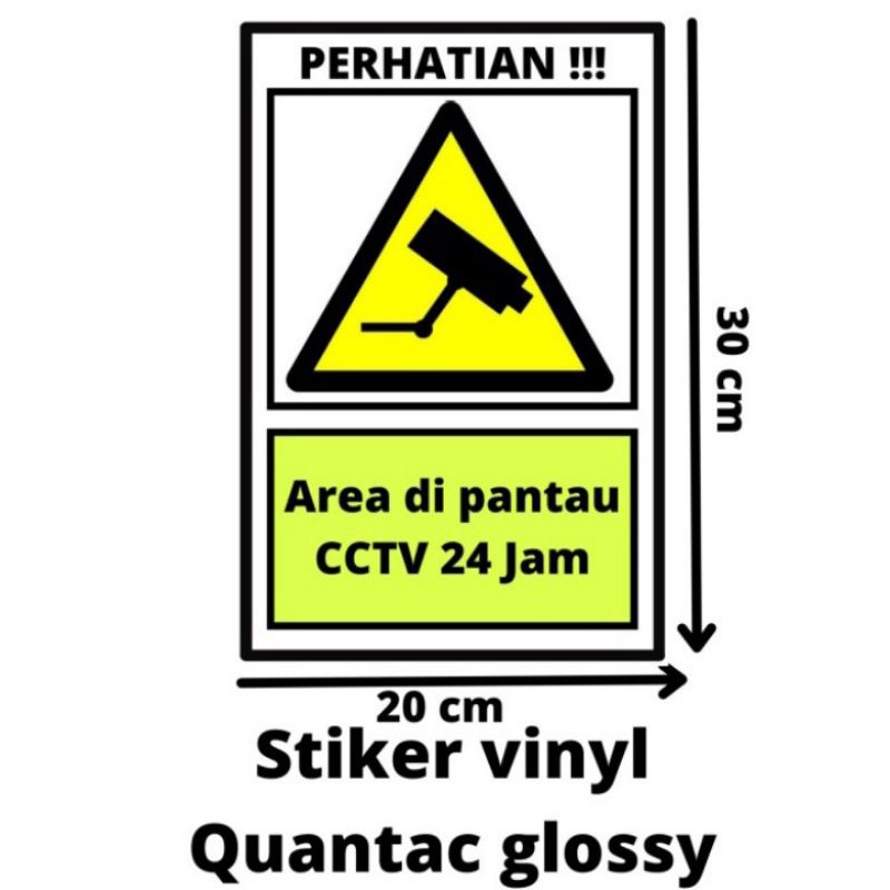 Jual 2 buah Stiker Area CCTV 24 jam| Sticker sign CCTV area|stiker ...