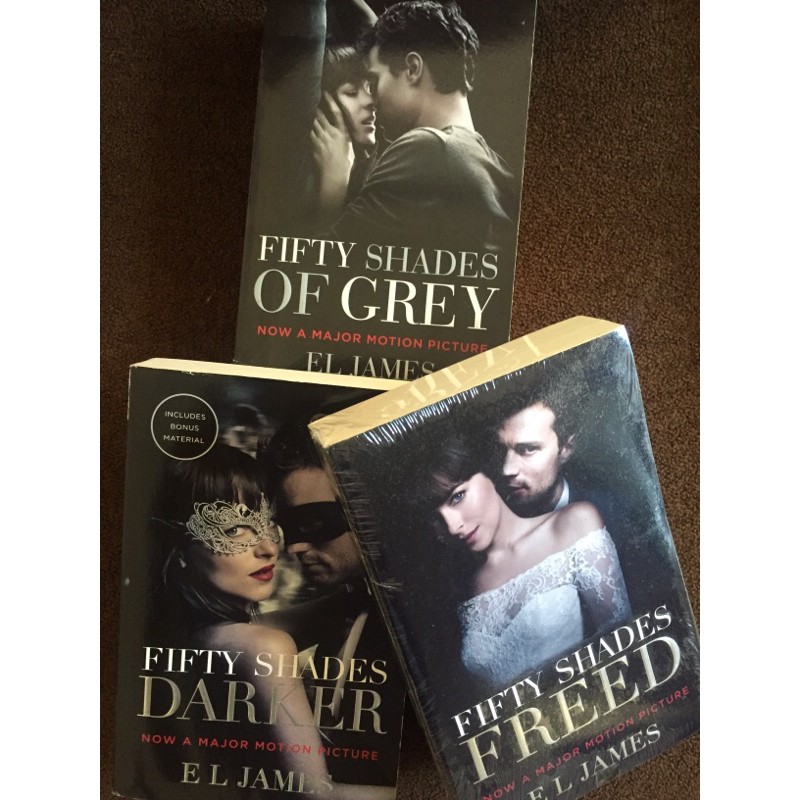 Jual (English+Movie Tie Cover) Trilogy Fifty shades of grey by E.L James el james darker freed ...