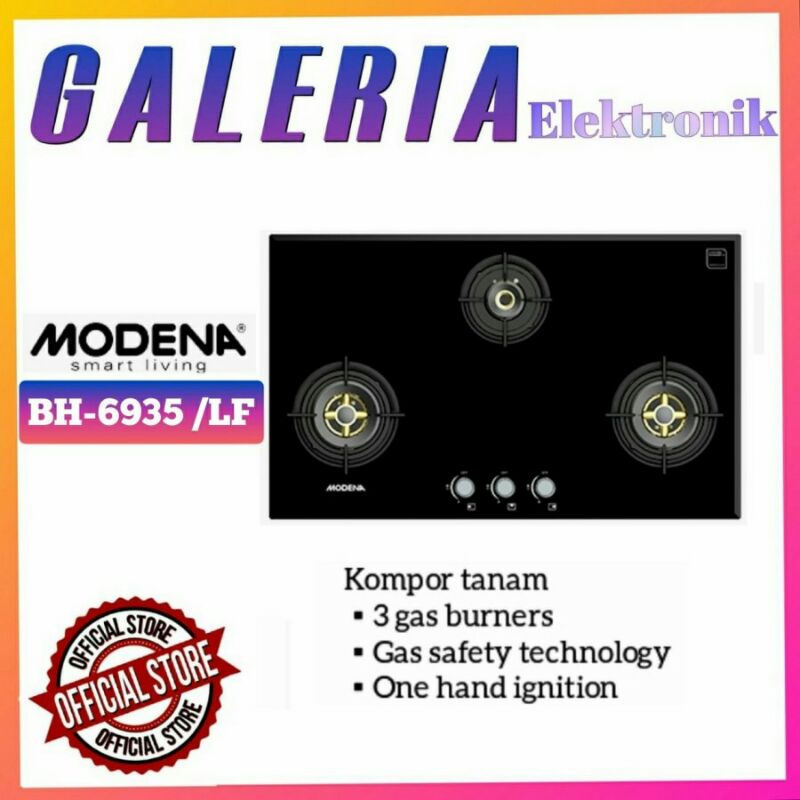 Jual KOMPOR TANAM MODENA 3 TUNGKU BH6935LF 3 BURNERS BH 6935 LF 6935LF ...