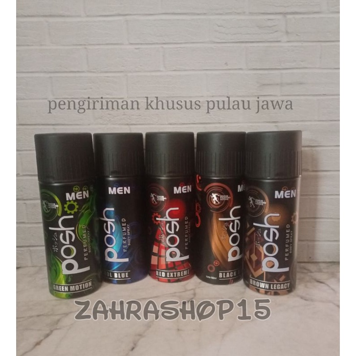 Jual Posh Men Perfumed Body Spray 150 ml( khusus pulau jawa) | Shopee ...