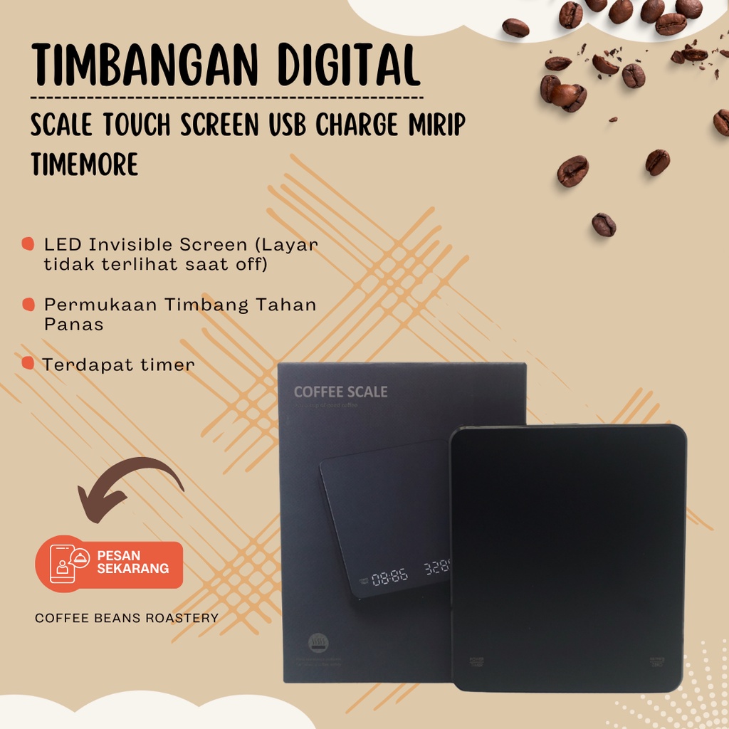 Jual Timbangan Digital SCALE TOUCH SCREEN USB CHARGE Mirip TIMEMORE | Shopee Indonesia