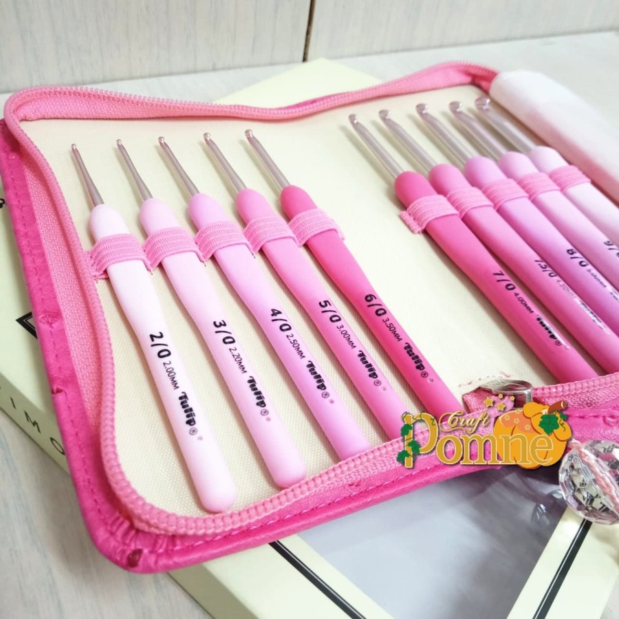 Jual TULIP ETIMO PINK (SET) Jarum Rajut Hakpen Tulip Etimo 1 Set ...