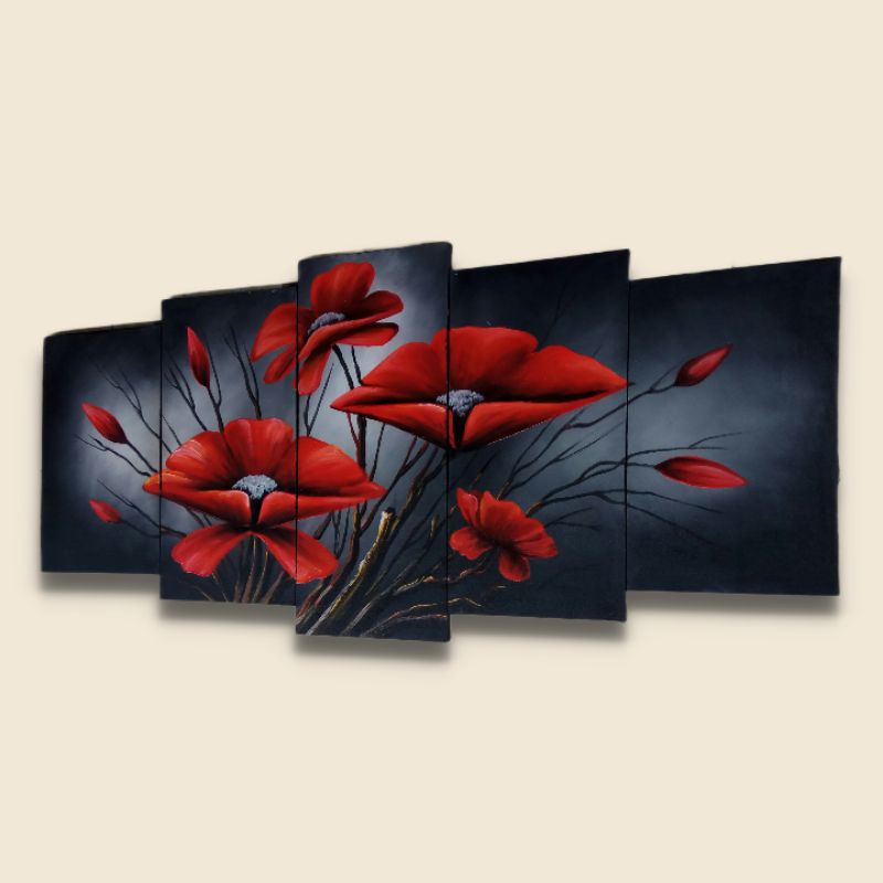 Jual Lukisan panel bunga Bali minimalis 5in1 | Shopee Indonesia