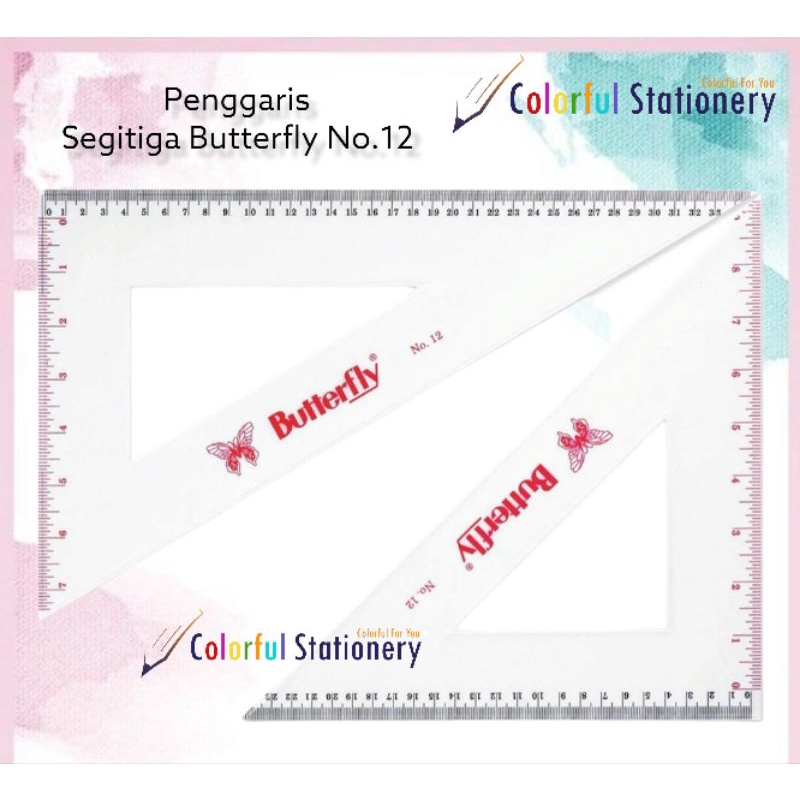 Jual Penggaris / Mistar Segitiga Butterfly No.12 | Shopee Indonesia