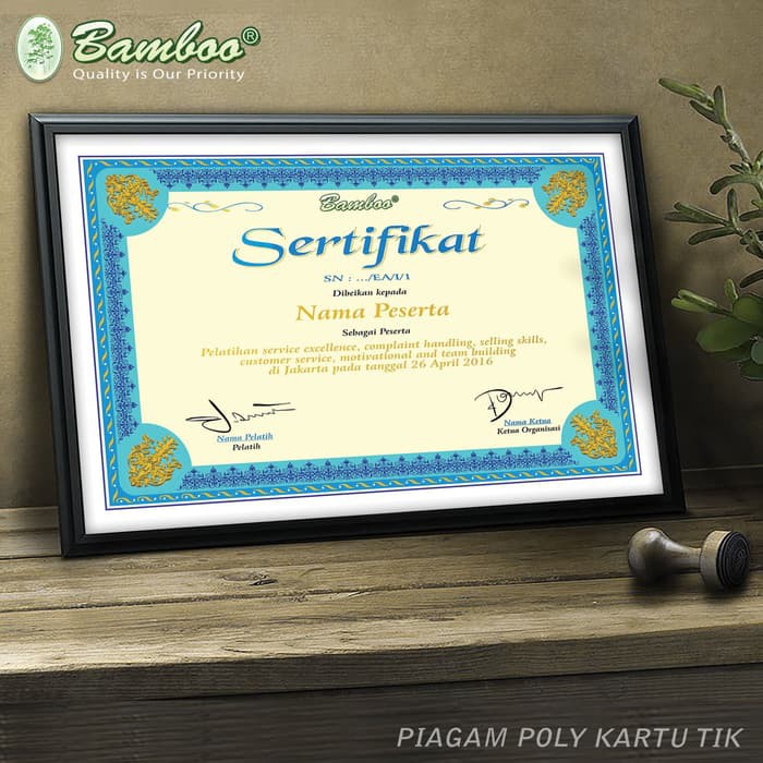 Jual Bamboo Blanko Kertas Piagam Sertifikat Kartu Tik Folio green [50 ...