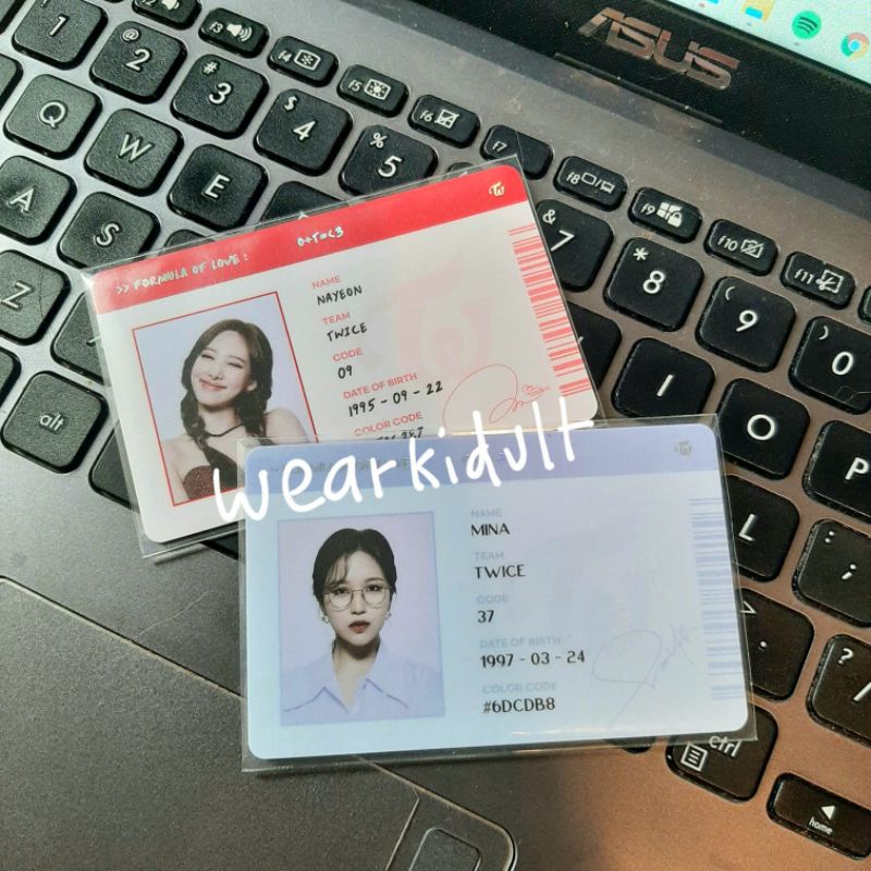 Jual TWICE PHOTOCARD ID CARD FORMULA OF LOVE FOL MINA NAYEON | Shopee ...