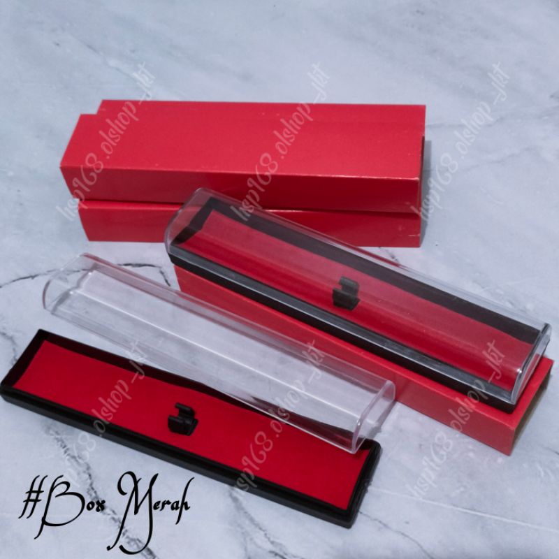 Jual Box Mika Merah +Dus | Box Pen | Kotak Pulpen Box Coklat | Kotak ...
