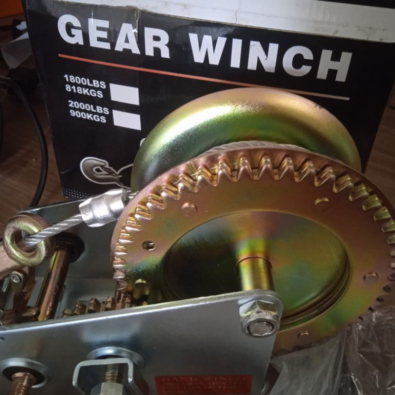 Jual Katrol Derek Kerekan Manual 900 kg Gear Hand Winch 2000 Lbs ...