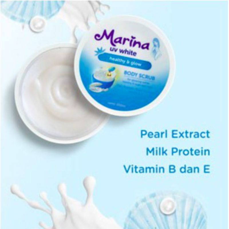 Jual Marina UV White Healthy & Glow Body Scrub 200 ml | Shopee Indonesia