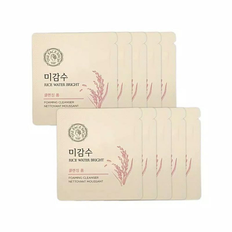 Jual The Face Shop Rice Water Bright Foaming Cleanser Sachet Sample ...