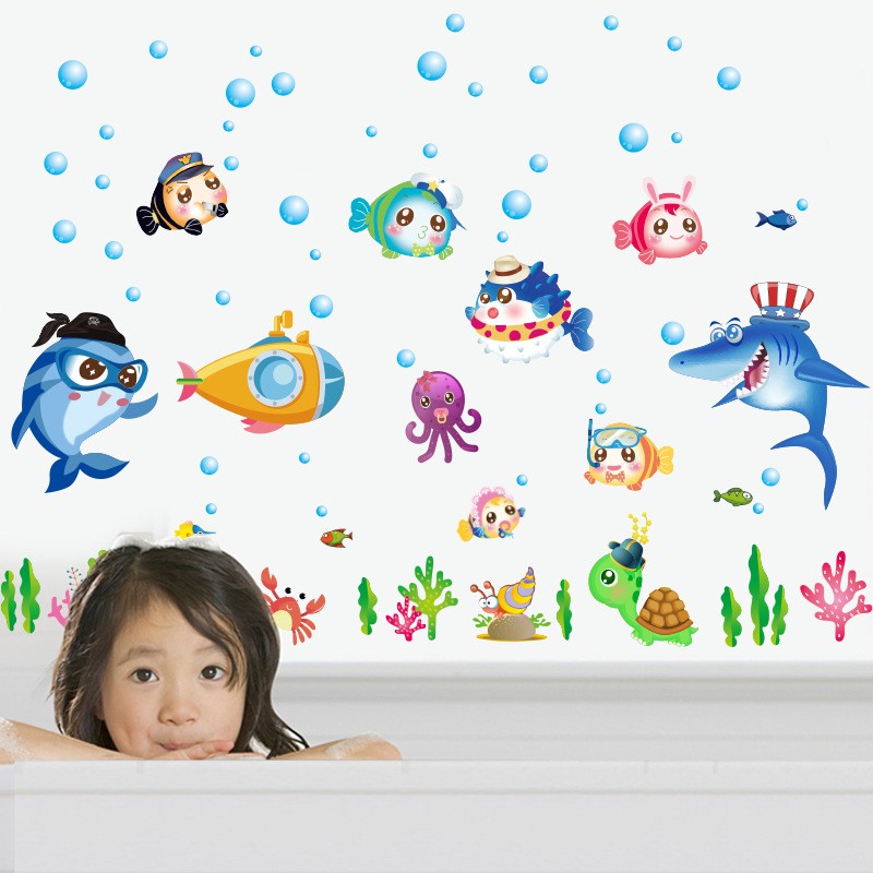 Jual RELIZA Wall Sticker | Stiker Dinding IKAN FISH LAUT KAMAR MANDI ...