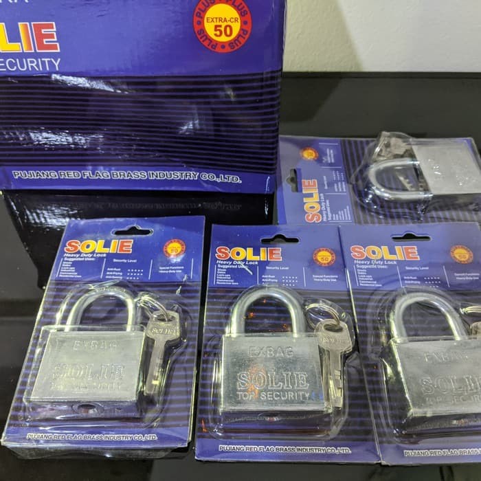 Jual Gembok stainless steel SOLIE 60mm Panjang 10cm dan 60 mm pendek ...