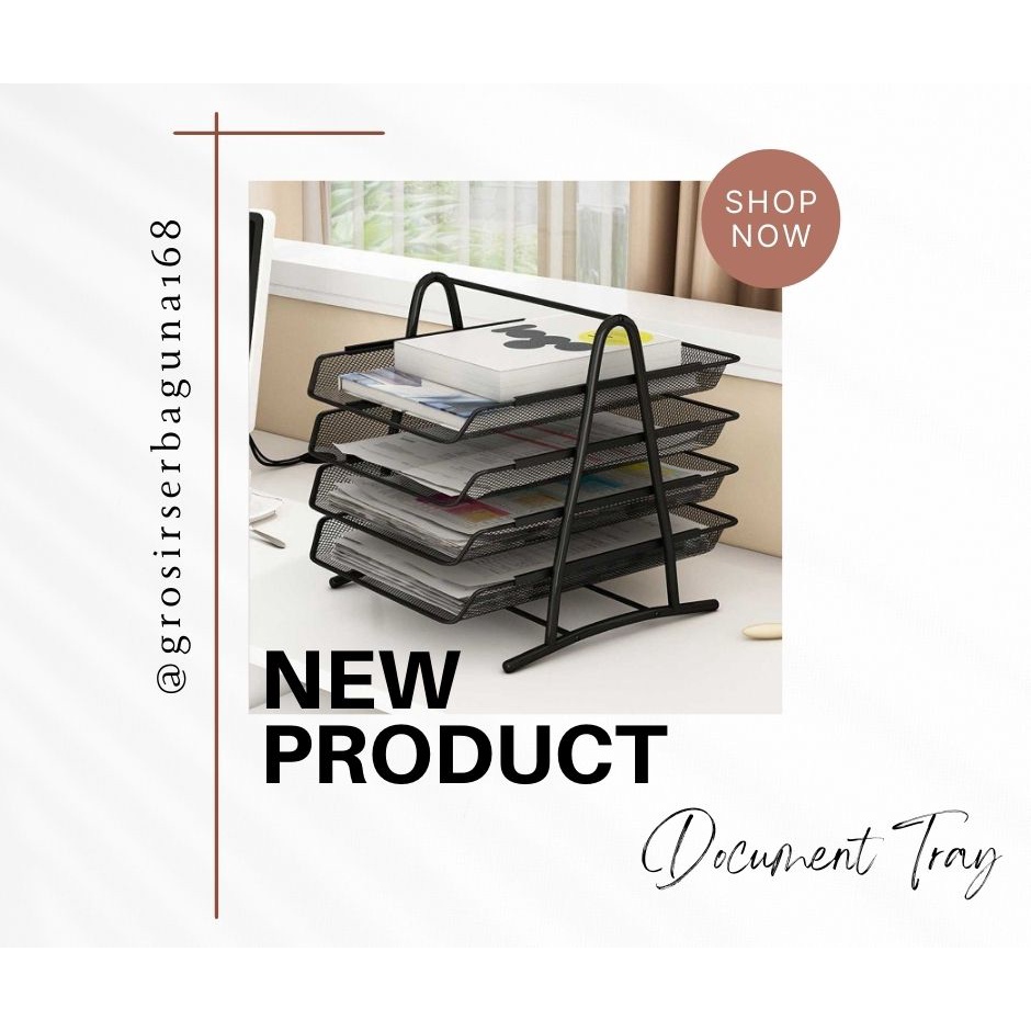 Jual Rak Dokumen Tray Besi 4 Susun /Rak Susun Kertas Dokumen Desk ...