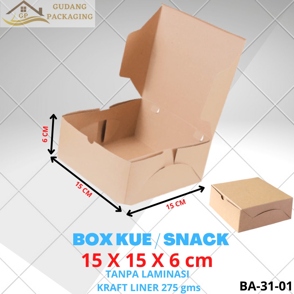 Jual BOX DUS KARDUS KOTAK MAKANAN NASI ROTI KUE SNACK TEBAL 250gsm ...