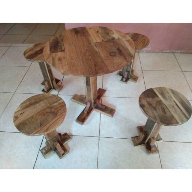 Jual Meja Kursi Makan Kayu Limbah Mebel - Meja Cafe Kayu Bekas ...