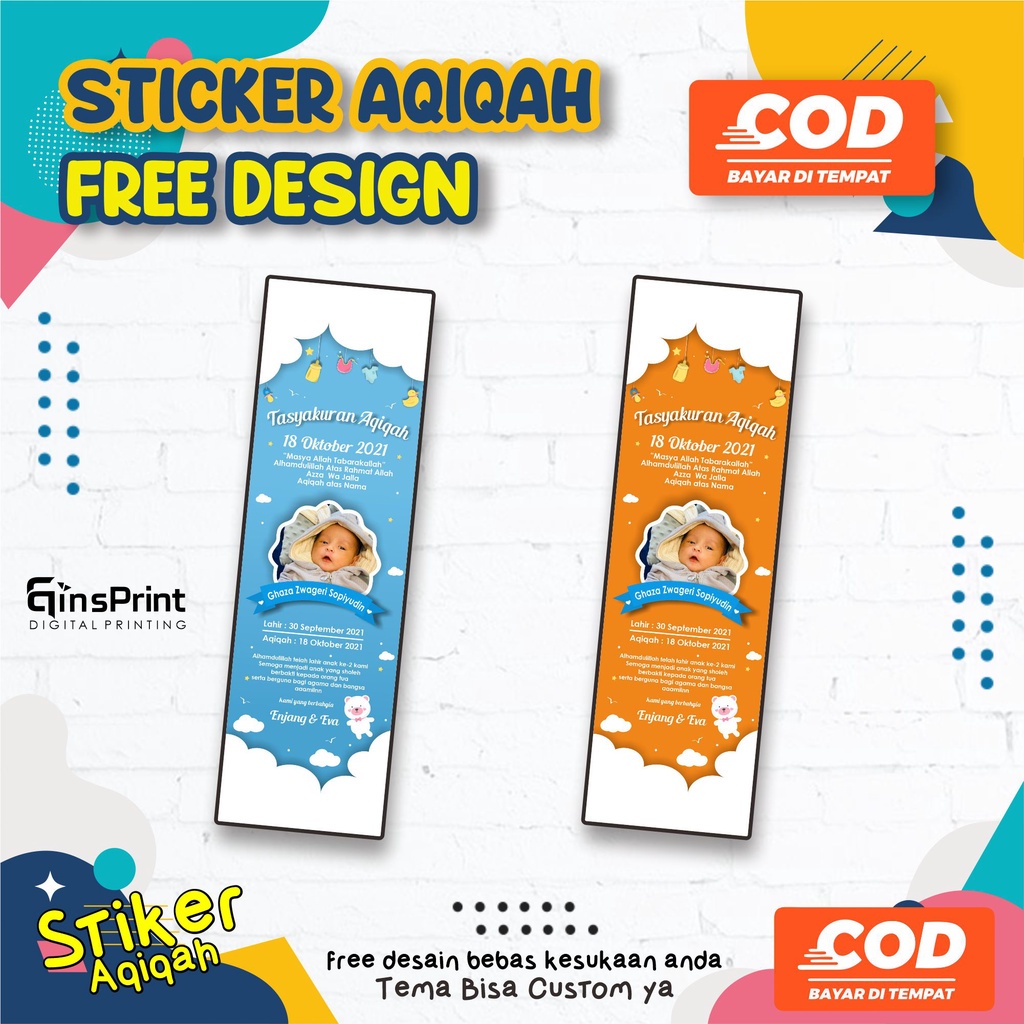 Jual Sticker Aqiqah Nasi Box Bento CUSTOM Design | Shopee Indonesia
