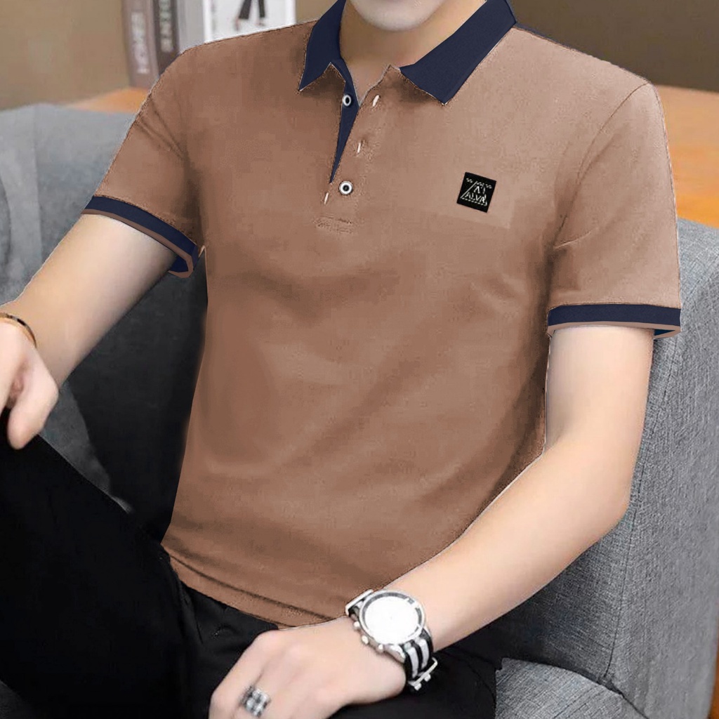 Jual KAOS KERAH PRIA DISTRO KOMBINASI MANGSET LENGAN PENDEK / BAJU KAOS ...