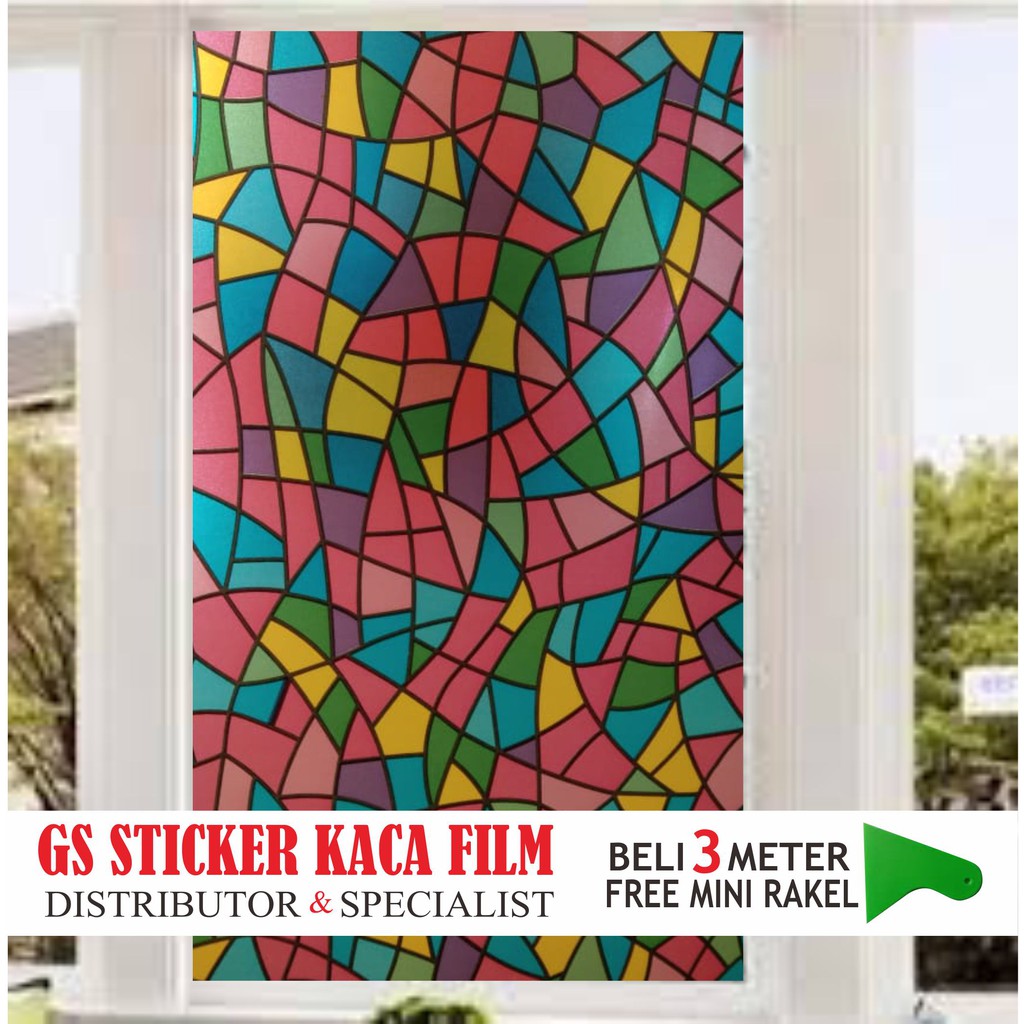 Jual STIKER/STICKER KACA MOTIF ABSTRAK MERAH 90CM | Shopee Indonesia