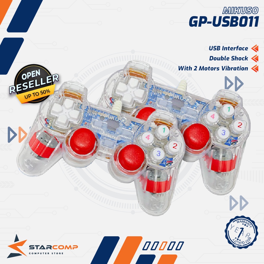 Jual Gamepad USB Double Transparan M-TECH MT-830D / MTECH Joystik PC ...