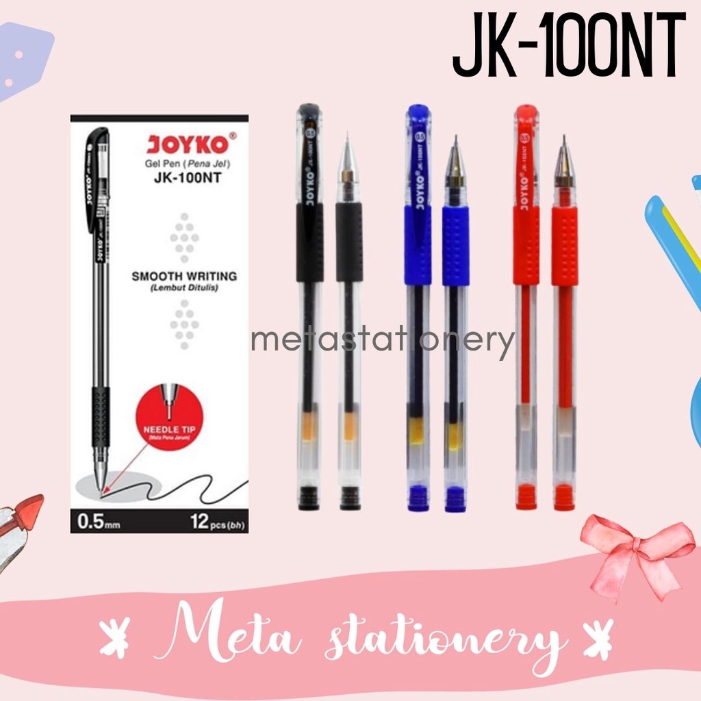 Jual Pulpen Gel Pen Joyko Jk-100NT (1pak) | Shopee Indonesia