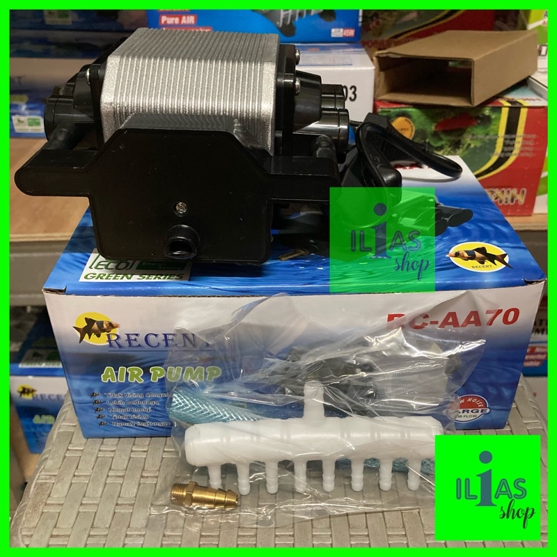 Jual Pompa Aerator RECENT AA70 Aquarium Bio flok 8 channel output RC AA ...