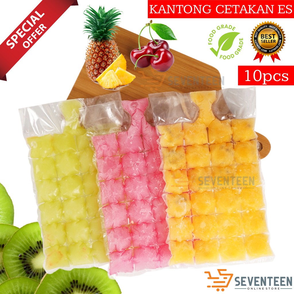 Jual PLASTIK CETAKAN ES BATU 10PCS KANTONG PEMBUAT ES BATU BEKU ...