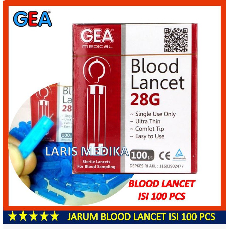 Jual Blood lancet / jarum lancets / jarum ambil darah Blood Lancet 28G ...