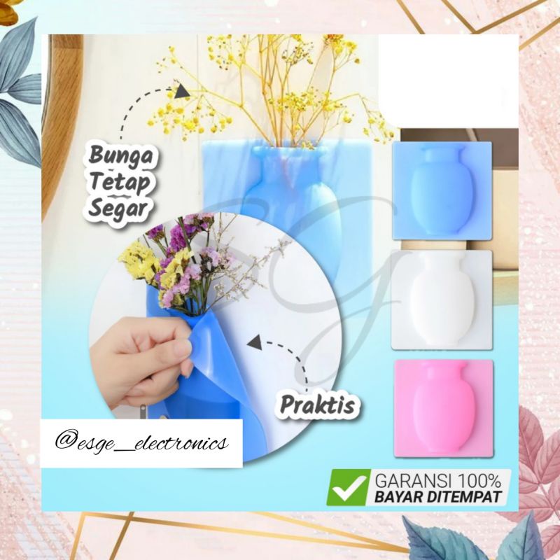 Jual VAS BUNGA SILIKON DEKORASI VASE BUNGA HIASAN DINDING RUANG TAMU ...