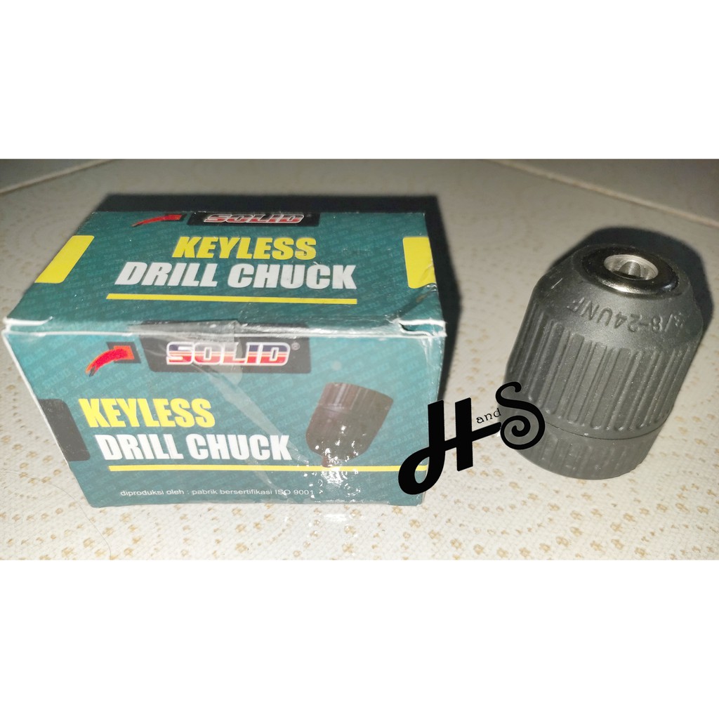 Jual kepala bor 10mm bor tangan Chuck bor DC CORDLESS keyless | Shopee ...