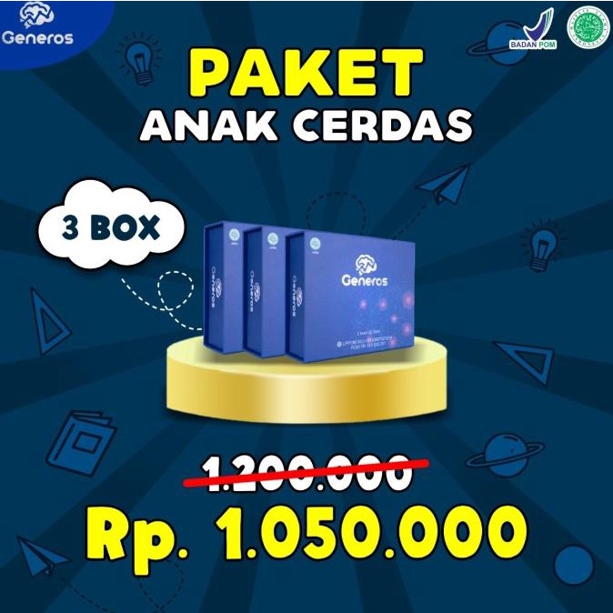 Jual Generos Paket 3 Box - Vitamin Nutrisi Otak jaga Imunitas Neuron ...