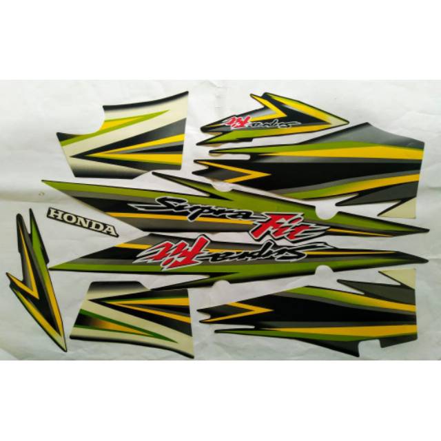 Jual stiker lis body motor honda supra fit cw 2005 hitam | Shopee Indonesia