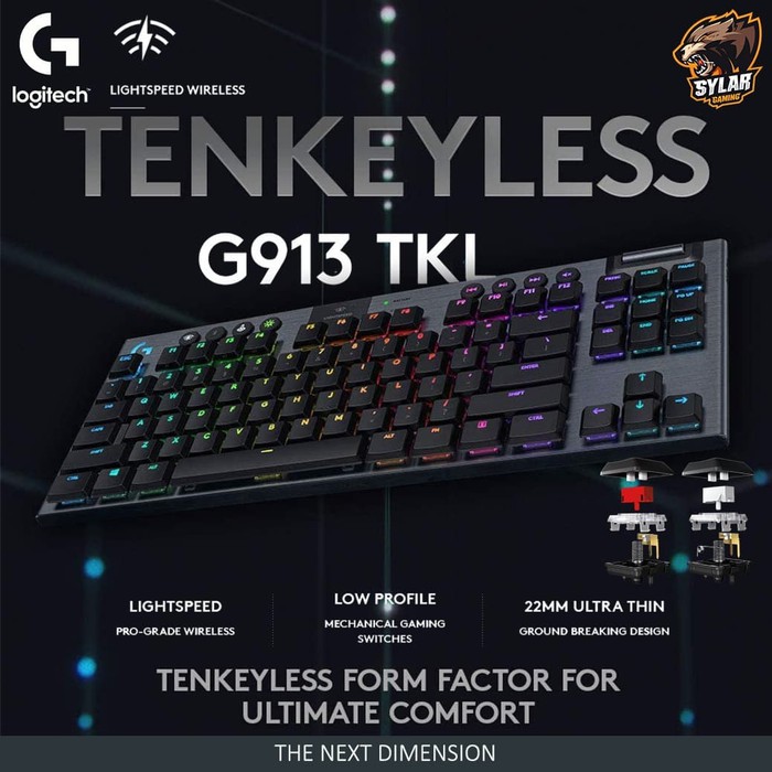 Jual Logitech G913 TKL Lightspeed Wireless RGB Mechanical Gaming ...