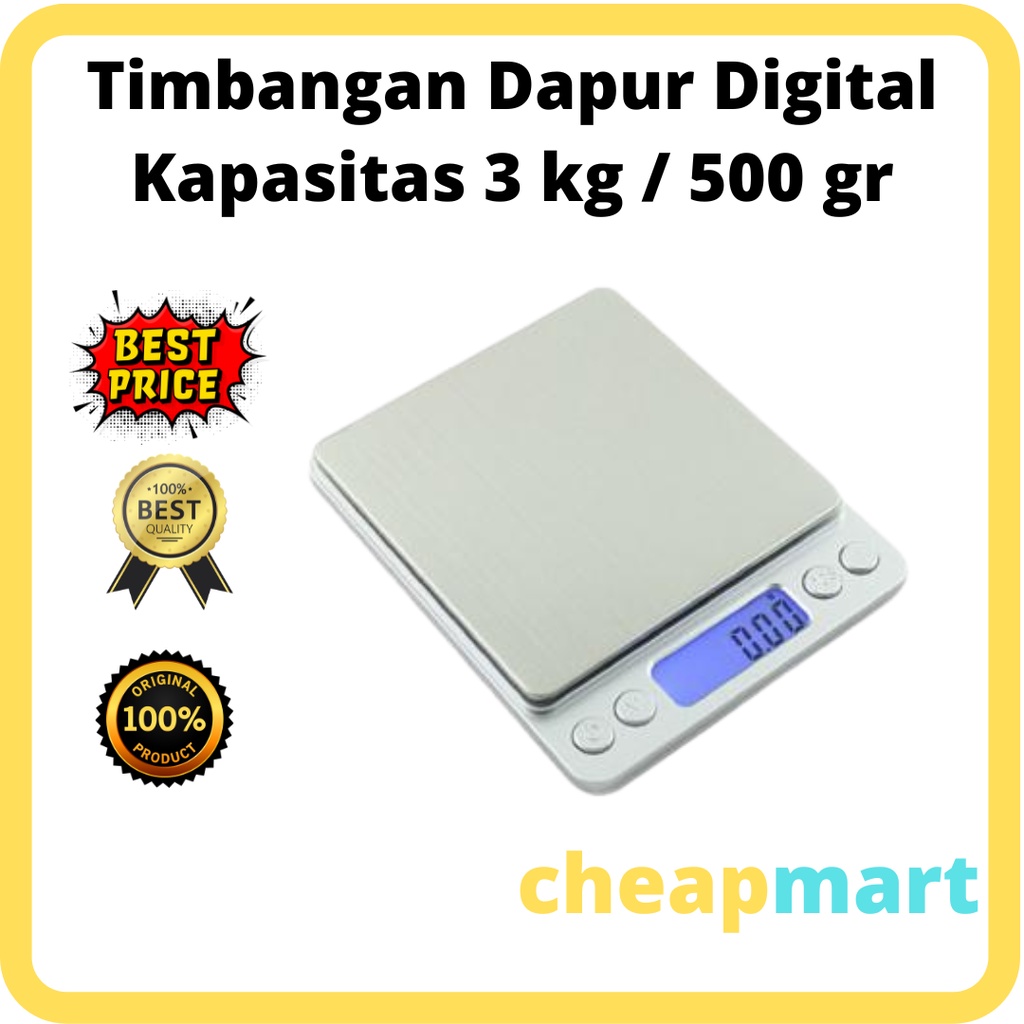 Jual [Gratis batrai] Timbangan Digital Dapur Kue KOPI / Gula 500GR (0.01g) 3KG (0,1g) | Shopee ...