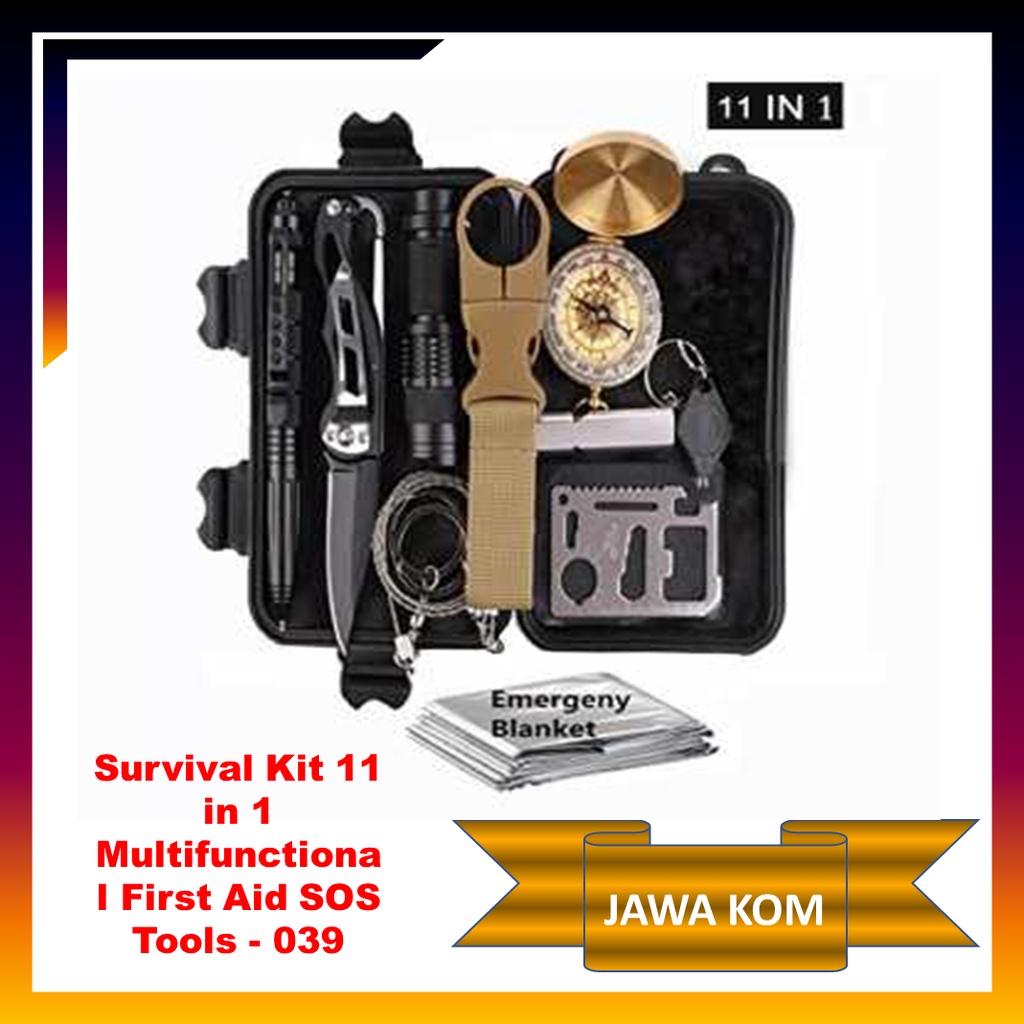 Jual PERALATAN LENGKAP Survival Kit 11 in 1 Multifunctional First Aid SOS Tools / Perlengkapan ...