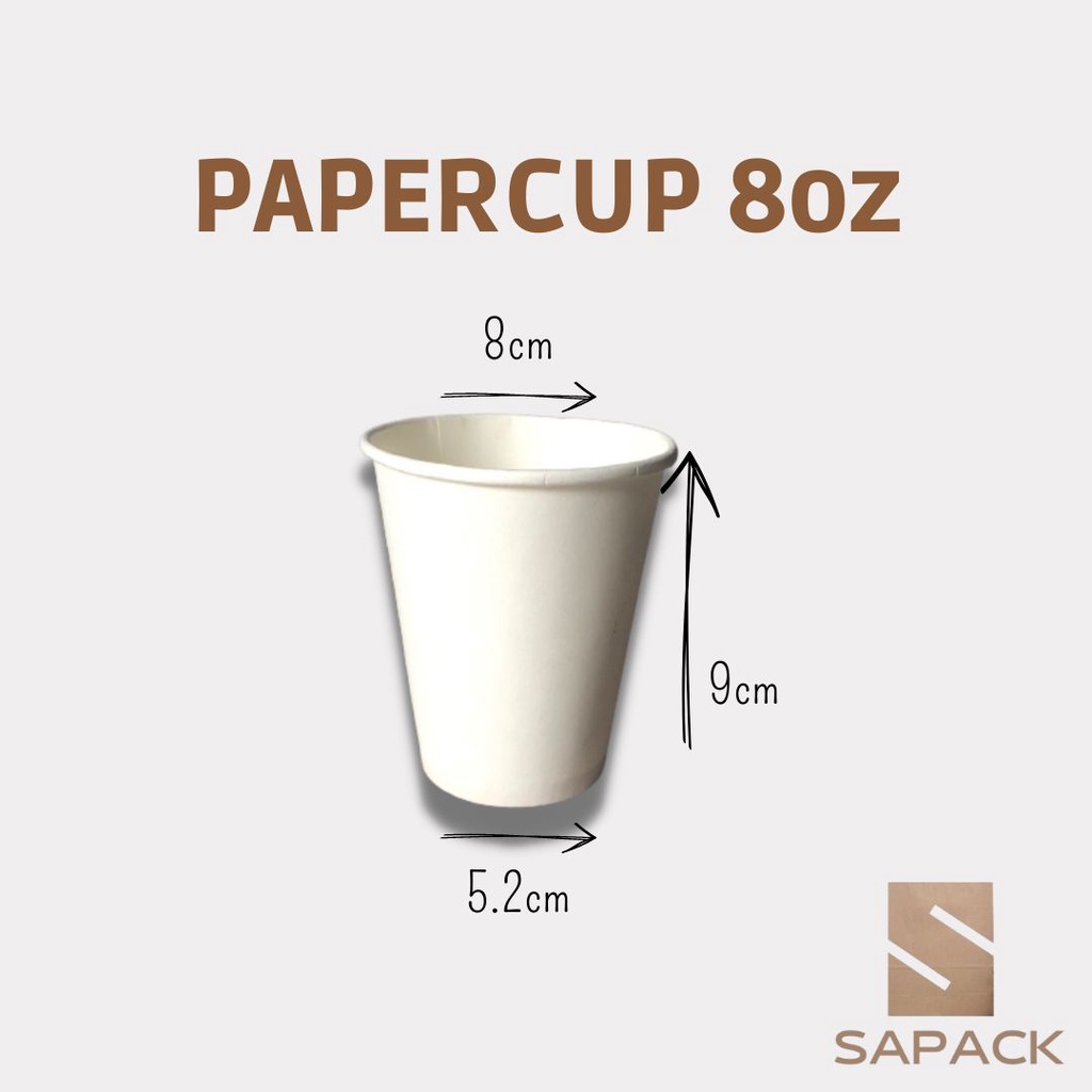 Jual PAPER CUP 8oz/GELAS KERTAS PUTIH POLOS TAHAN PANAS ISI 50PCS TANPA TUTUP | Shopee Indonesia