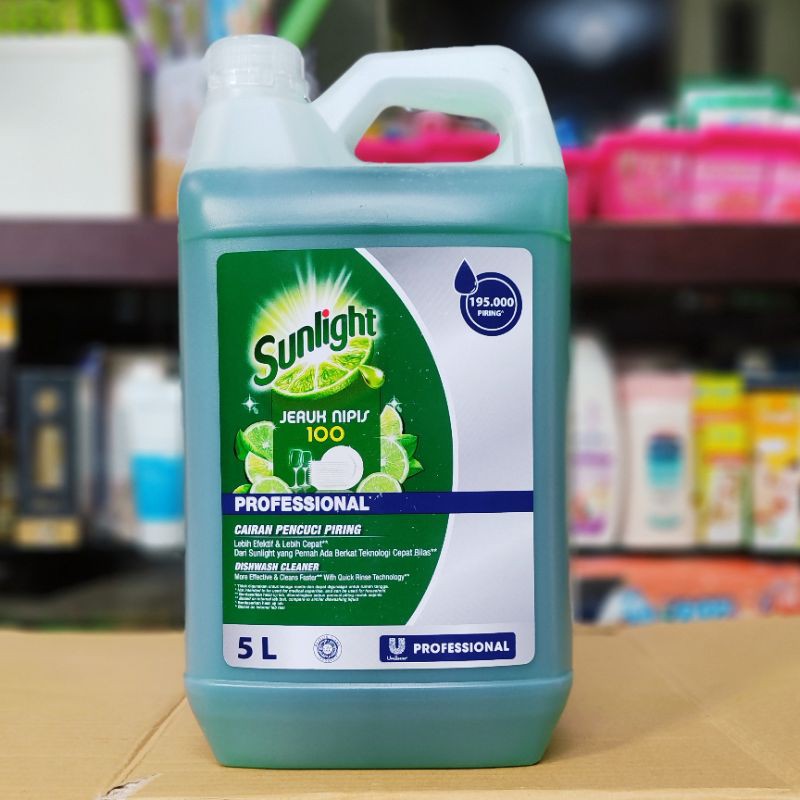 Jual Sunlight Professional 5 L ( Jerigen ) / Sabun Cair Cuci Piring 5 liter | Shopee Indonesia
