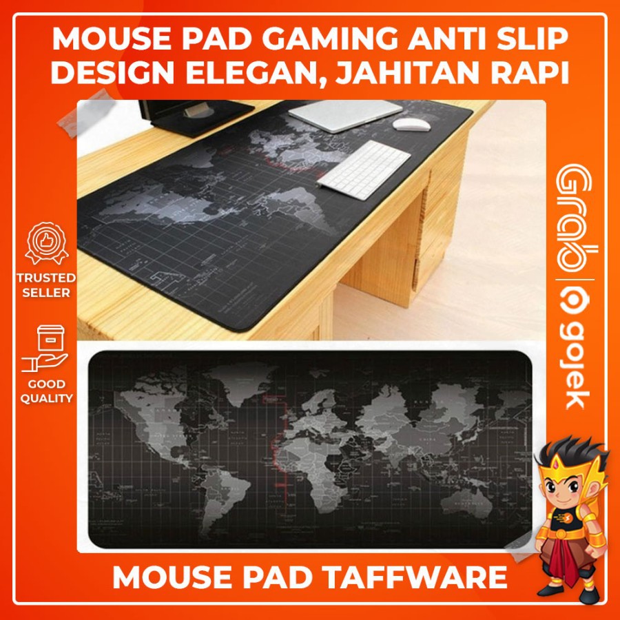 Jual Taffware Mouse Pad Gaming Mousepad Besar Motif Peta Dunia AntiSlip ...