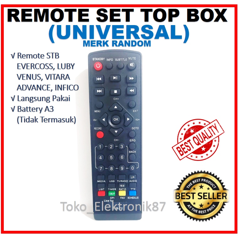 Jual Remote Set Top Box UNIVERSAL Remote Control STB | Shopee Indonesia