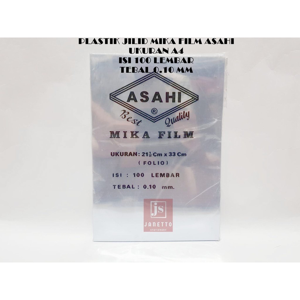 Jual Plastik Mika Film cover ASAHI jilid buku Ukuran A4 isi 100 lembar | Shopee Indonesia