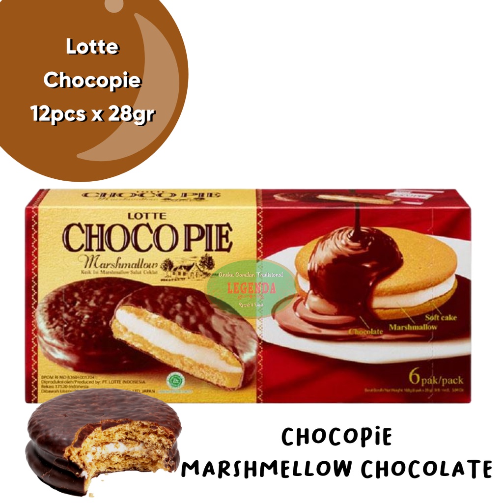 Jual Lotte Choco Pie 1 box isi 12pcs x 38gr chocopie marshmellow cheese ...