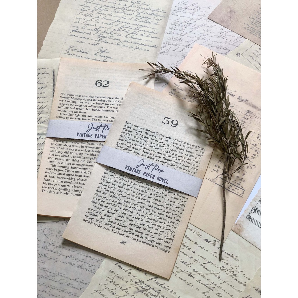 Jual 10 PCS vintage novel paper kertas novel kertas vintage journaling ...