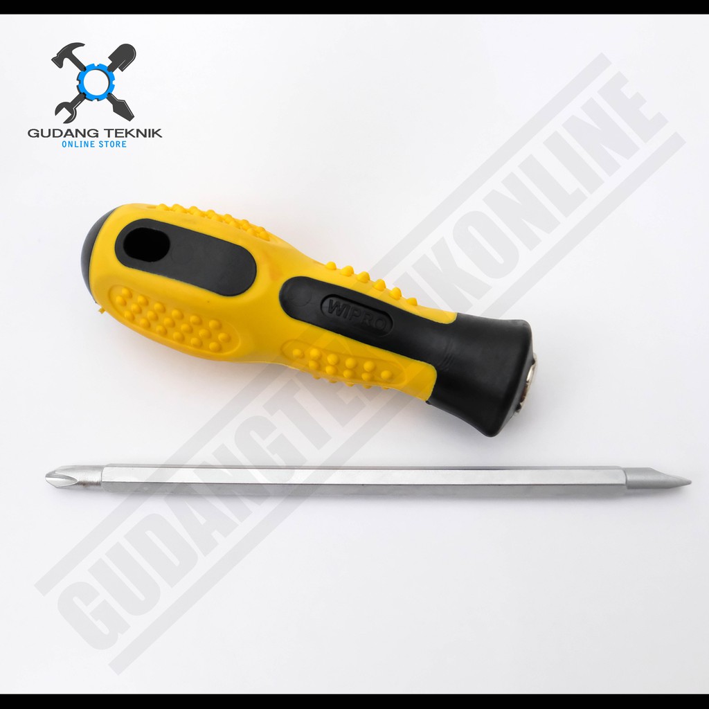 Jual Obeng Bolak Balik Wipro OBB5 5inch KUNING Obeng min plus Wipro 5 ...