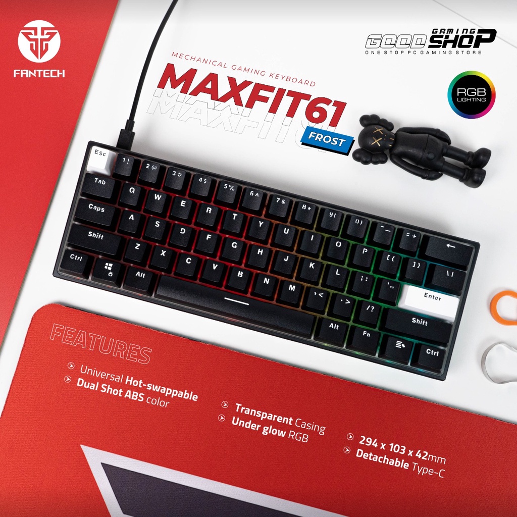 Jual Fantech MAXFIT61 FROST Wired Hotswap Keyboard Gaming Mechanical ...