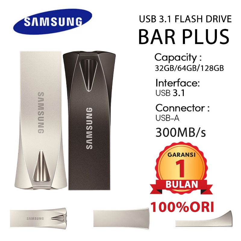 Jual Flashdisk Samsung 32GB 64GB 128GB USB 3.1 Flash Drive BAR Plus ...