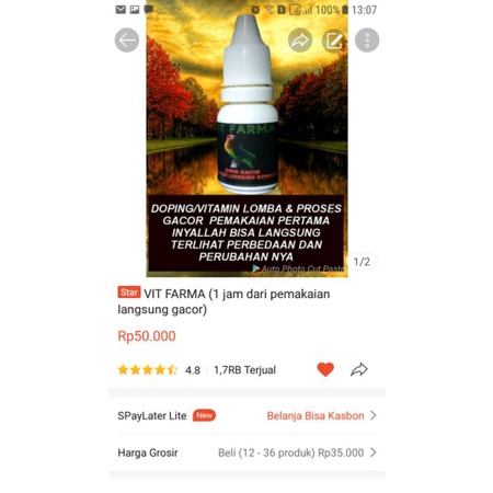 Jual VIT FARMA (1 jam dari pemakaian langsung gacor) | Shopee Indonesia