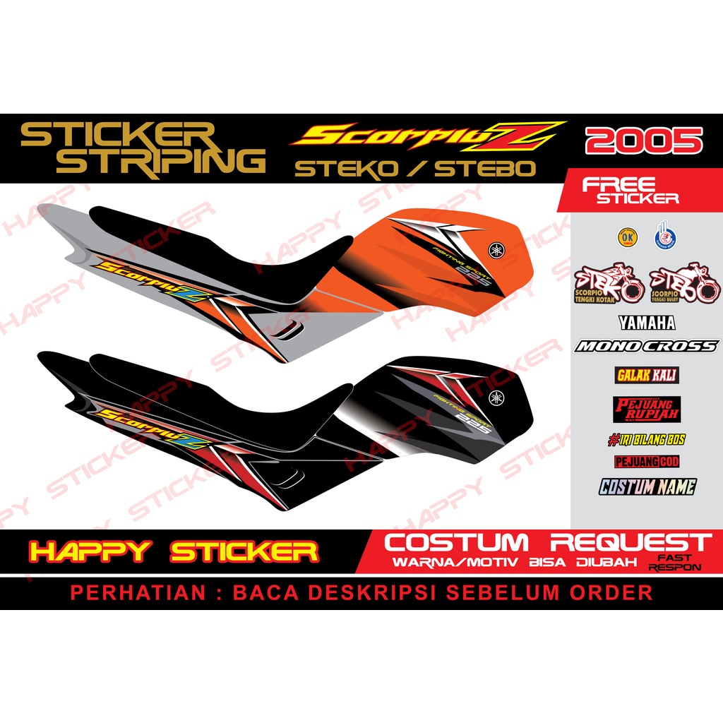 Jual Stiker Striping Scorpio Z 2005 Steko / Stebo | Shopee Indonesia