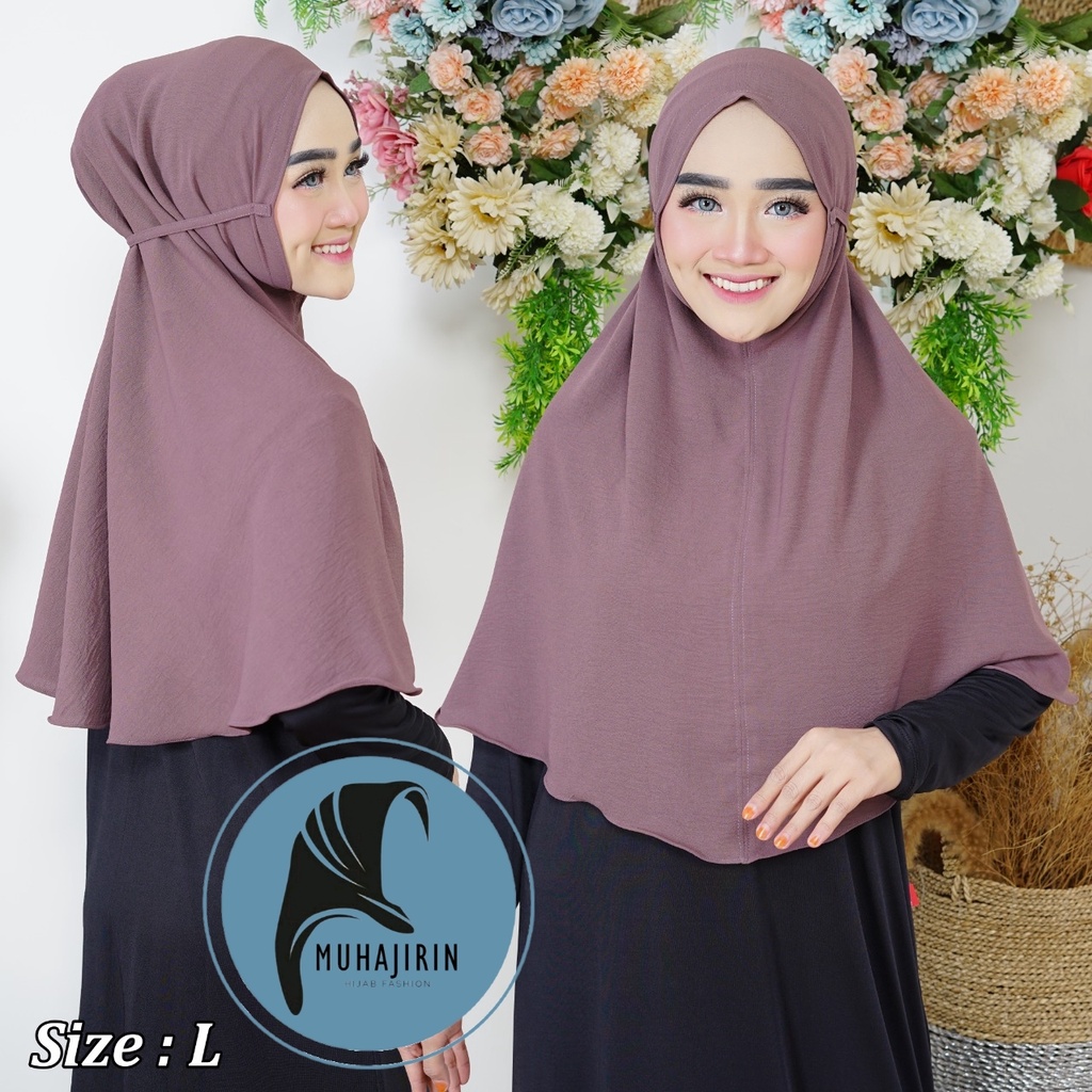 Jual (71k Get 3) 𝐌𝐮𝐡𝐚𝐣𝐢𝐫𝐢𝐧 𝐇𝐢𝐣𝐚𝐛 - HIJAB BERGO INSTAN MARYAM CRINKLE AIRFLOW SYRIA TALI/ SIZE L ...