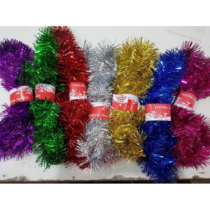 Jual Slinger / tinsel / hiasan natal / slinger polos warna / slinger ...