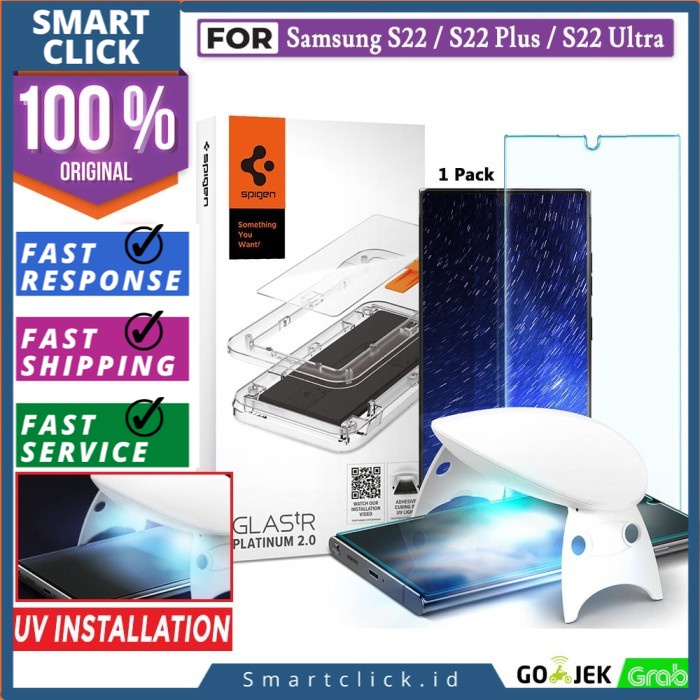 Jual Tempered Glass UV Samsung Galaxy S22 Ultra Plus Spigen Platinum ...