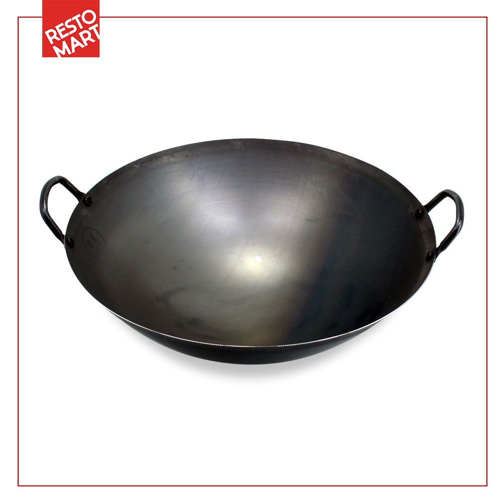 Jual Wajan Baja Pre Seasoned / Kuali / Wajan Black Steel / Double Ear ...